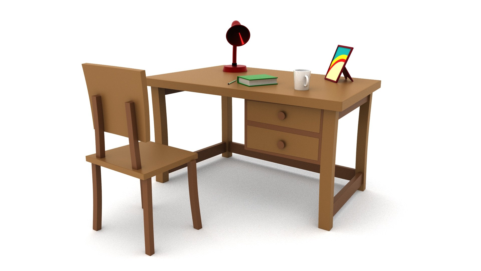 3D Cartoon Desk - TurboSquid 1631929