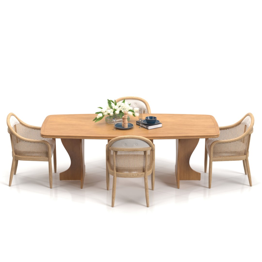 3D Model Dining Set 02 - TurboSquid 2205157