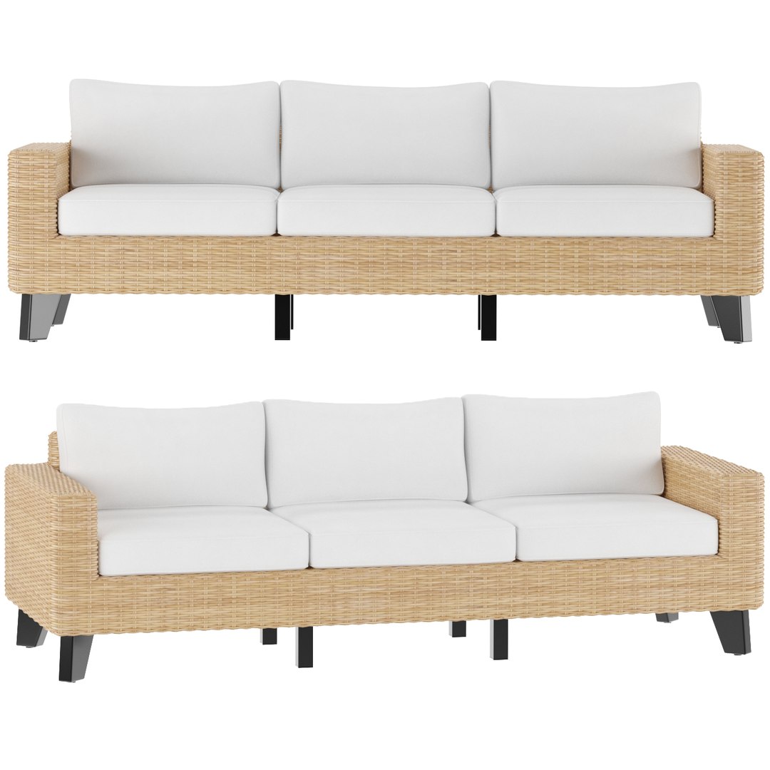 Threshold Brookfield Steel Wicker Patio Sofa - TurboSquid 2358503