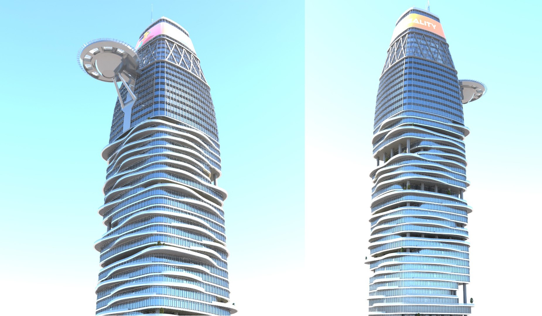 3D Aqua Tower Model - TurboSquid 2104191