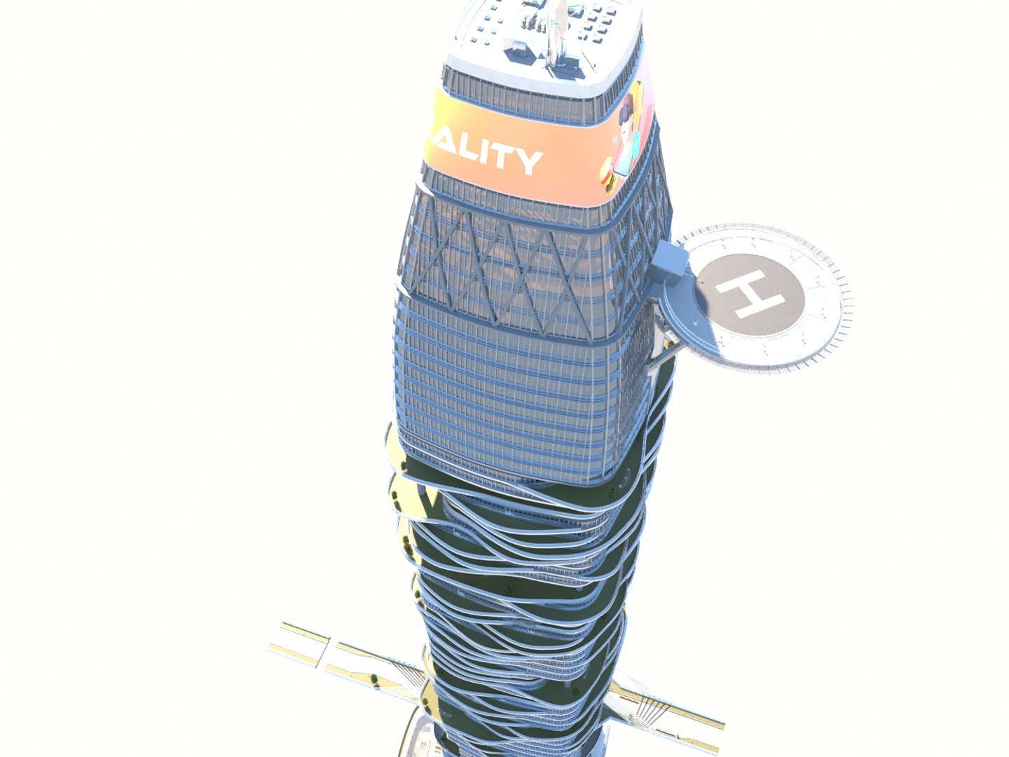 3D Aqua Tower Model - TurboSquid 2104191