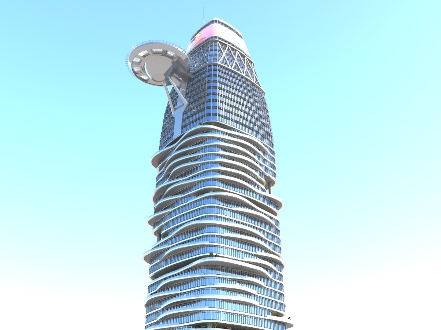 3D Aqua Tower Model - TurboSquid 2104191