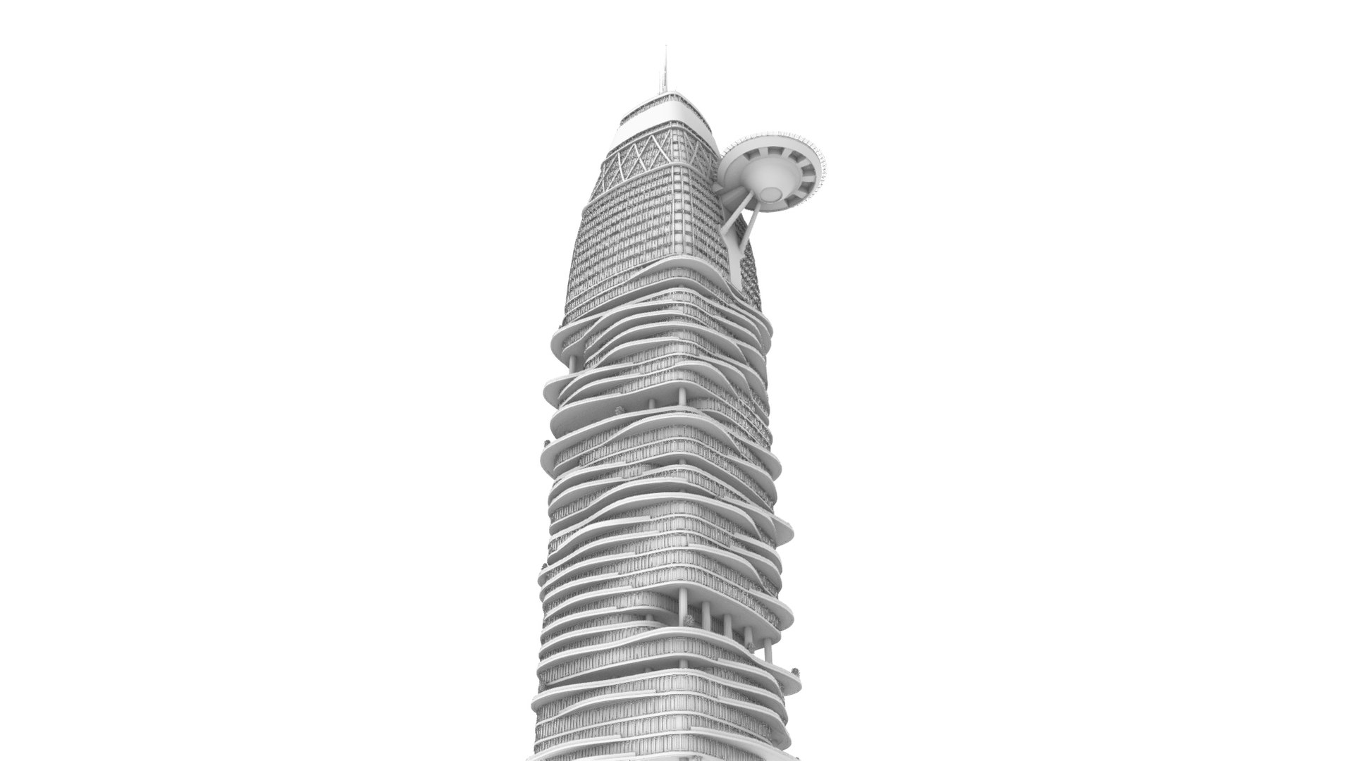 3D Aqua Tower Model - TurboSquid 2104191
