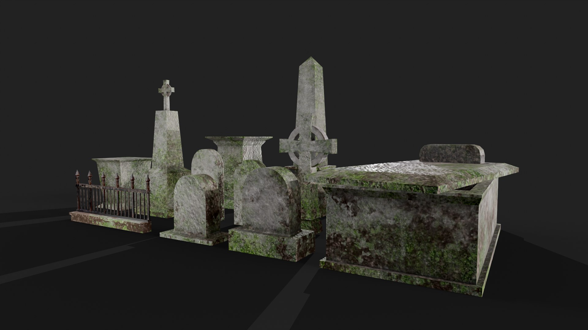 3D Old cemetery model - TurboSquid 2103856