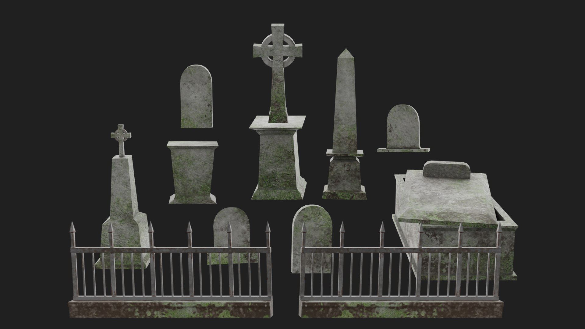 3D Old cemetery model - TurboSquid 2103856