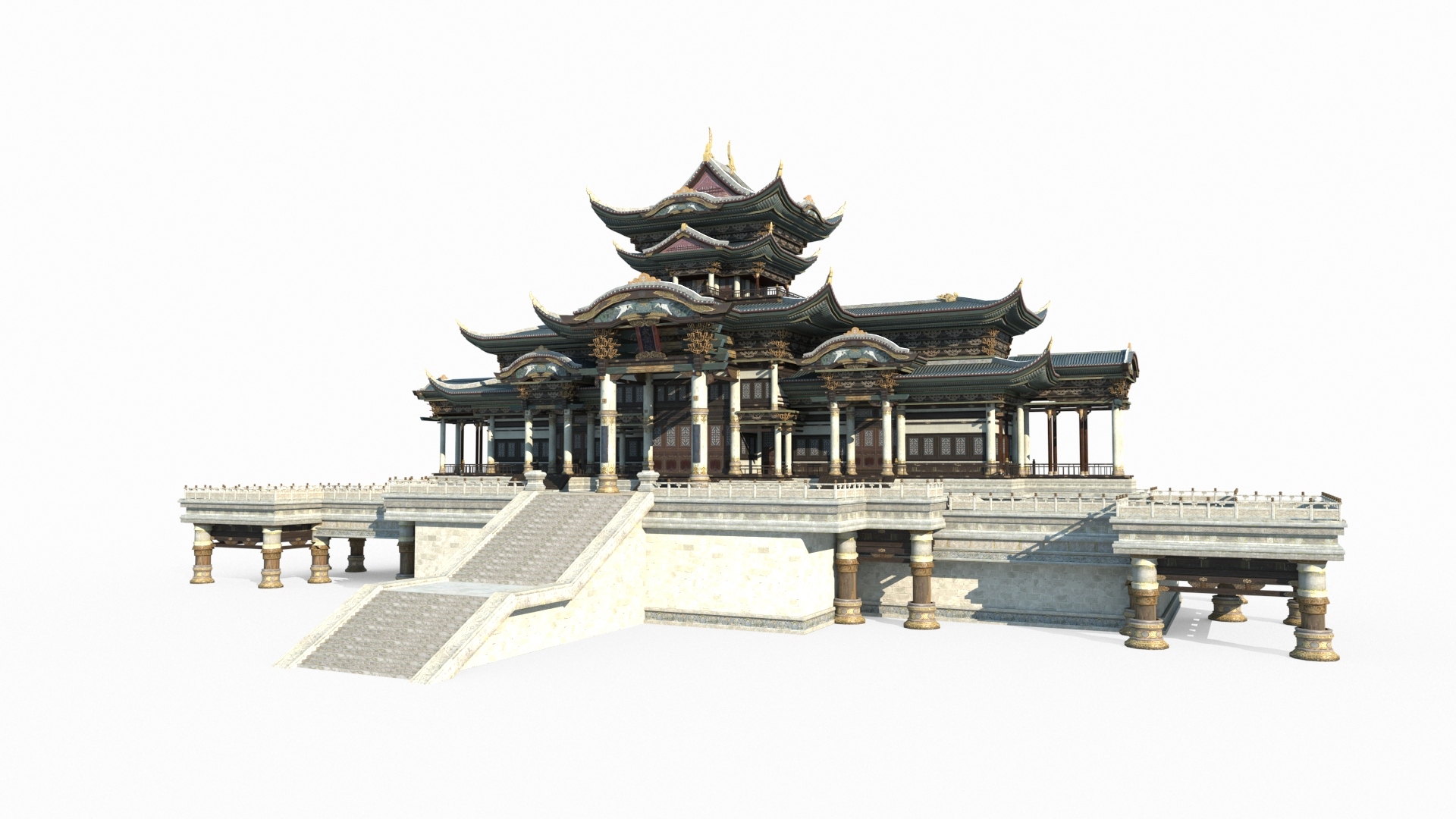 3D Asian Ancient Architecture Sect Palace Model - TurboSquid 2037843