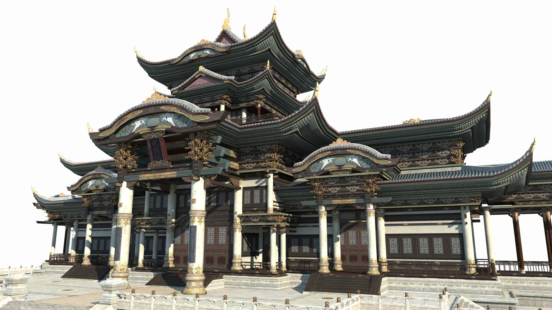 3D Asian Ancient Architecture Sect Palace Model - TurboSquid 2037843