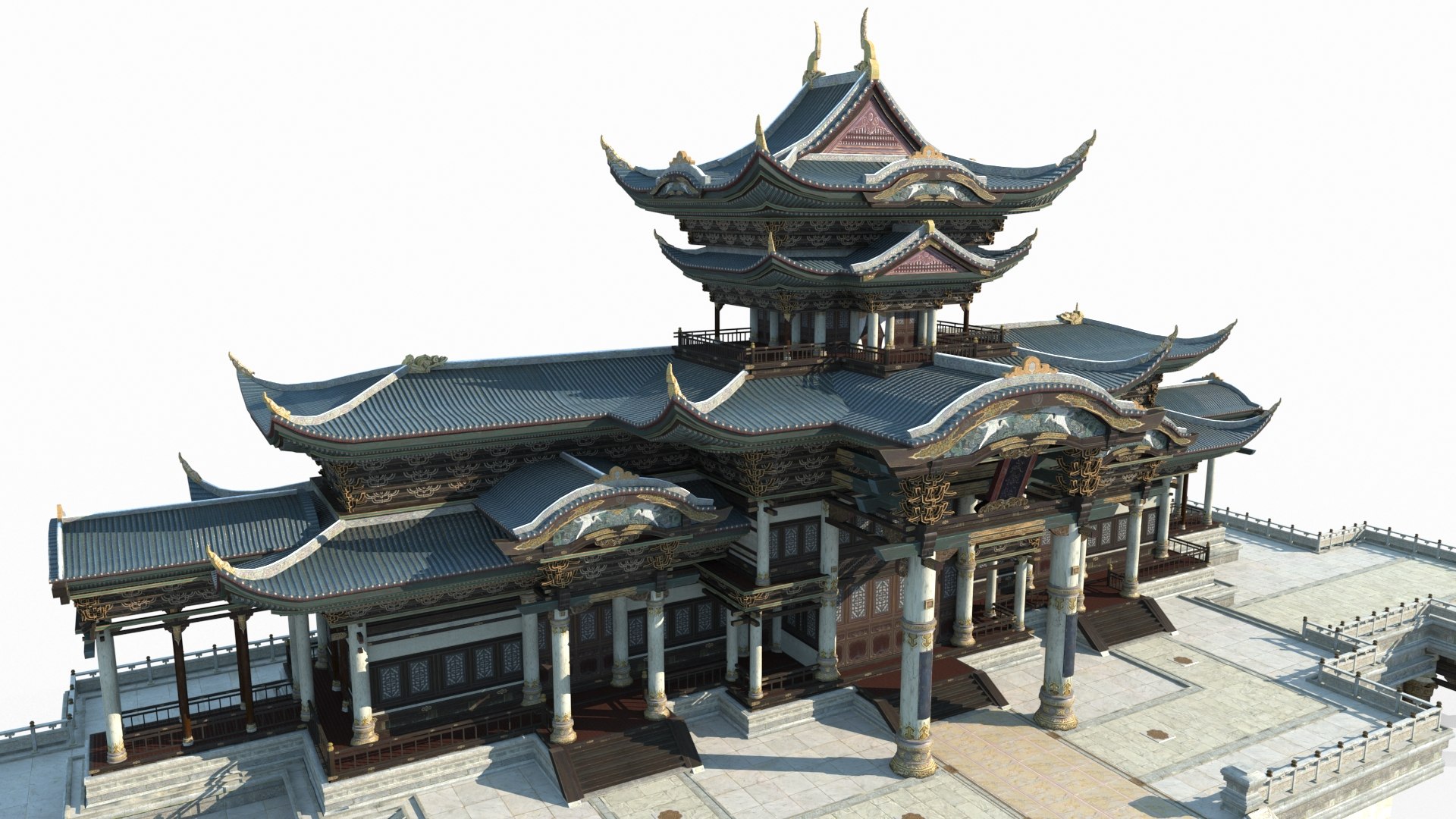 3D Asian Ancient Architecture Sect Palace Model - TurboSquid 2037843