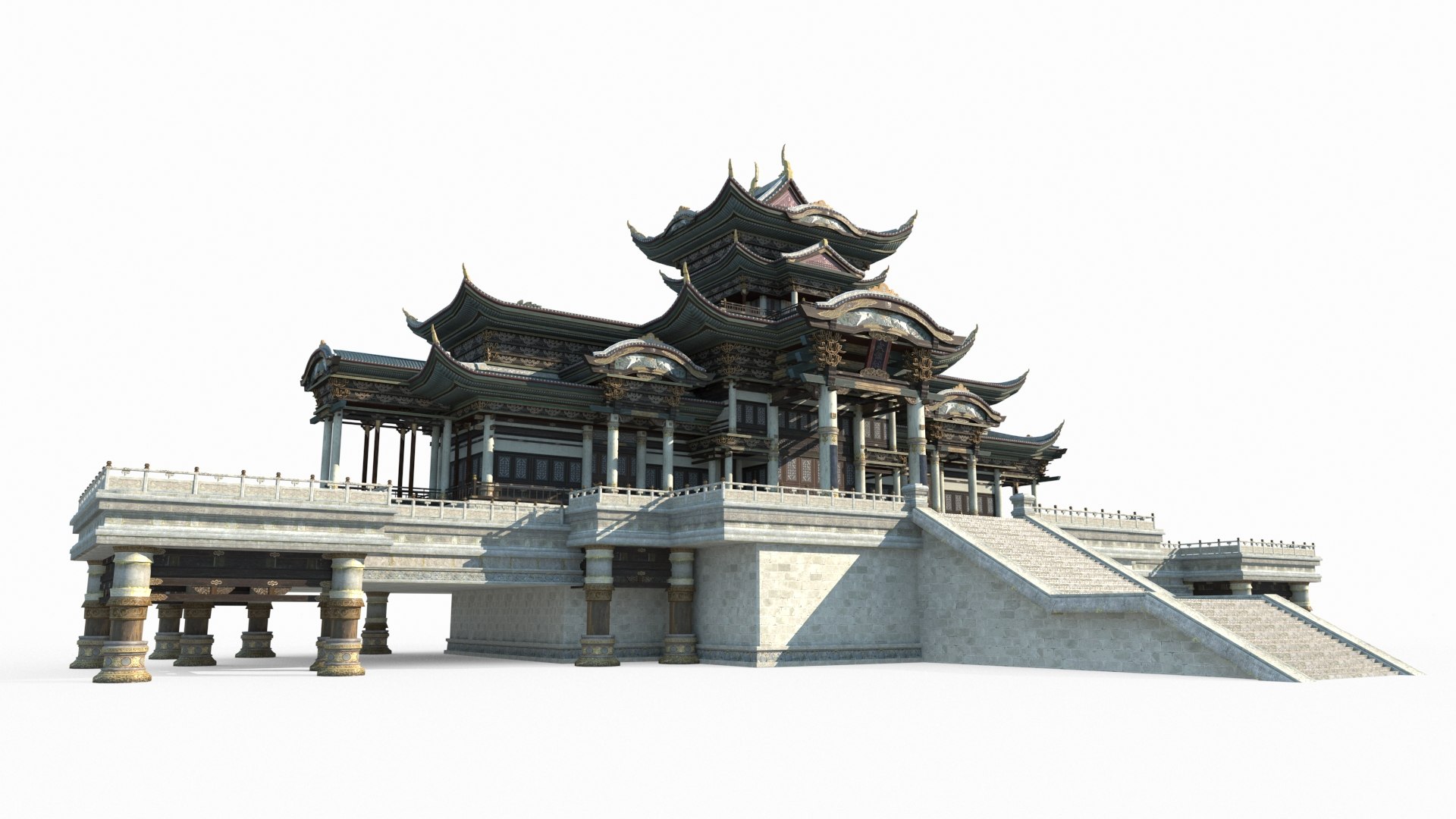 3D Asian Ancient Architecture Sect Palace Model - TurboSquid 2037843