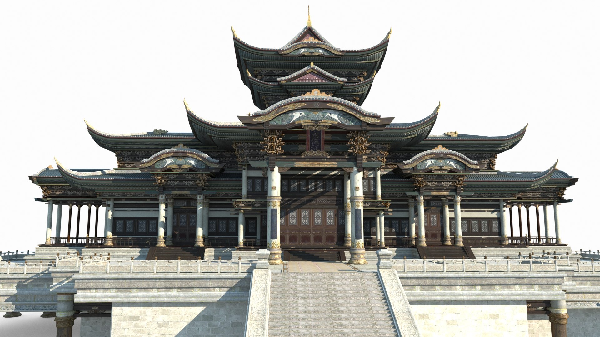 3D Asian Ancient Architecture Sect Palace Model - TurboSquid 2037843