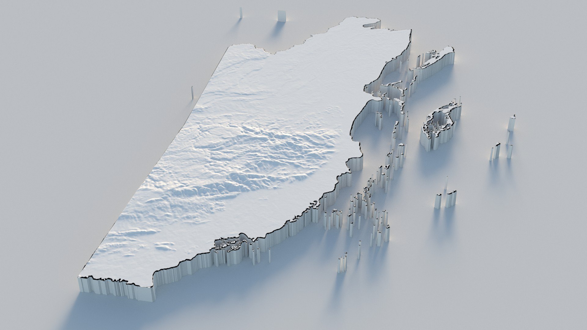 3D Model Belize Terrain Map - TurboSquid 2335452