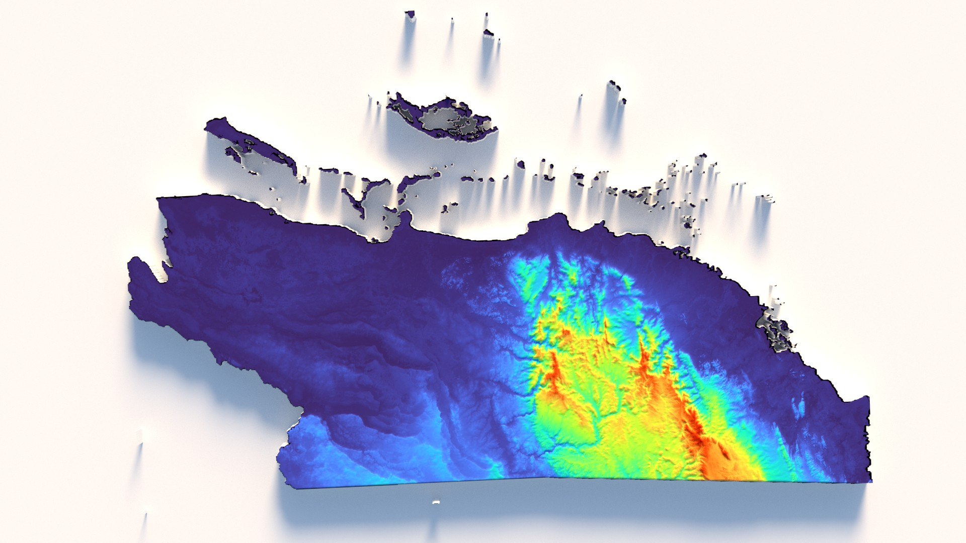 3D Model Belize Terrain Map - TurboSquid 2335452