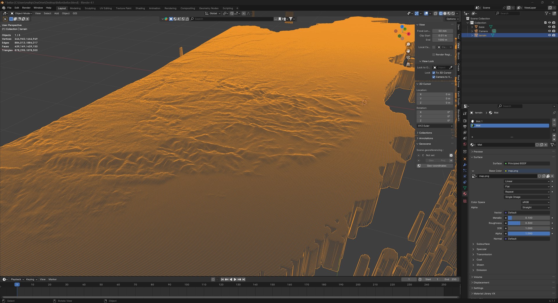 3D Model Belize Terrain Map - TurboSquid 2335452