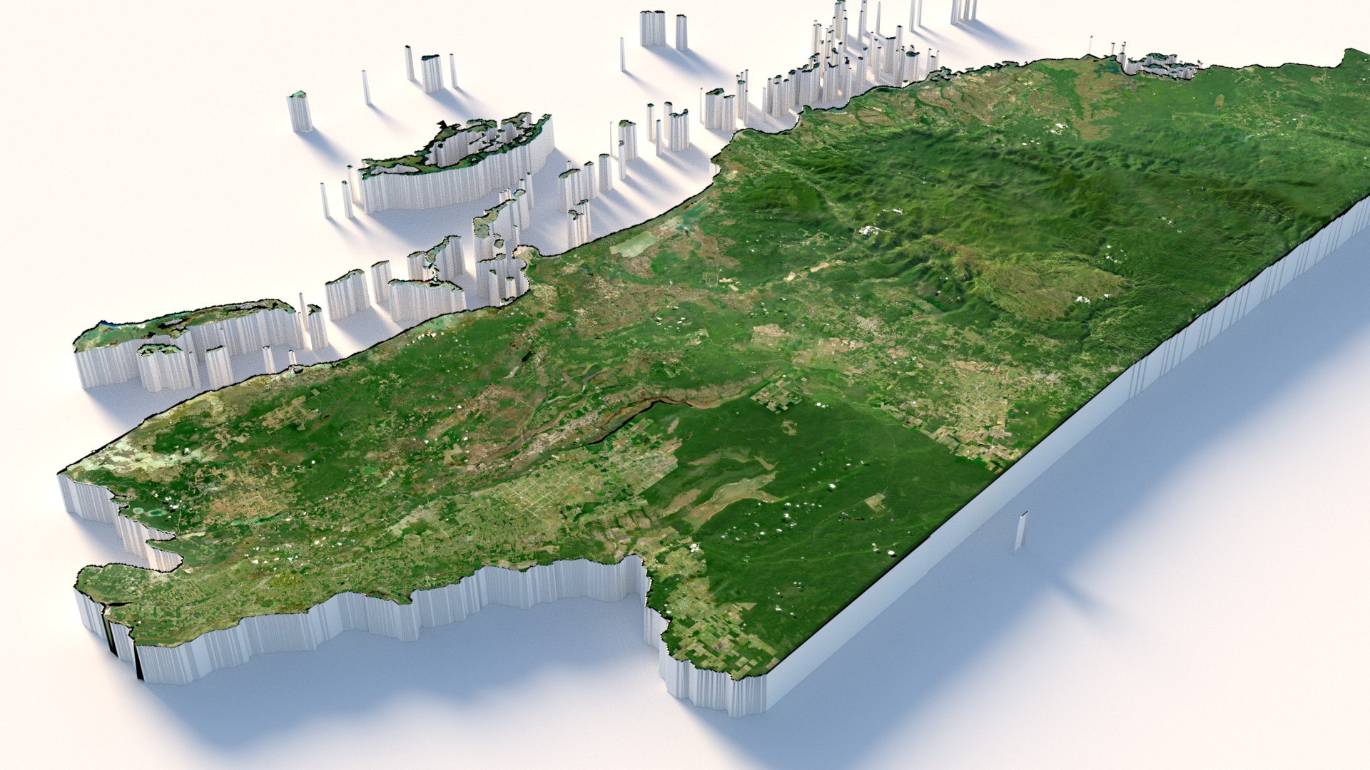 3D Model Belize Terrain Map - TurboSquid 2335452
