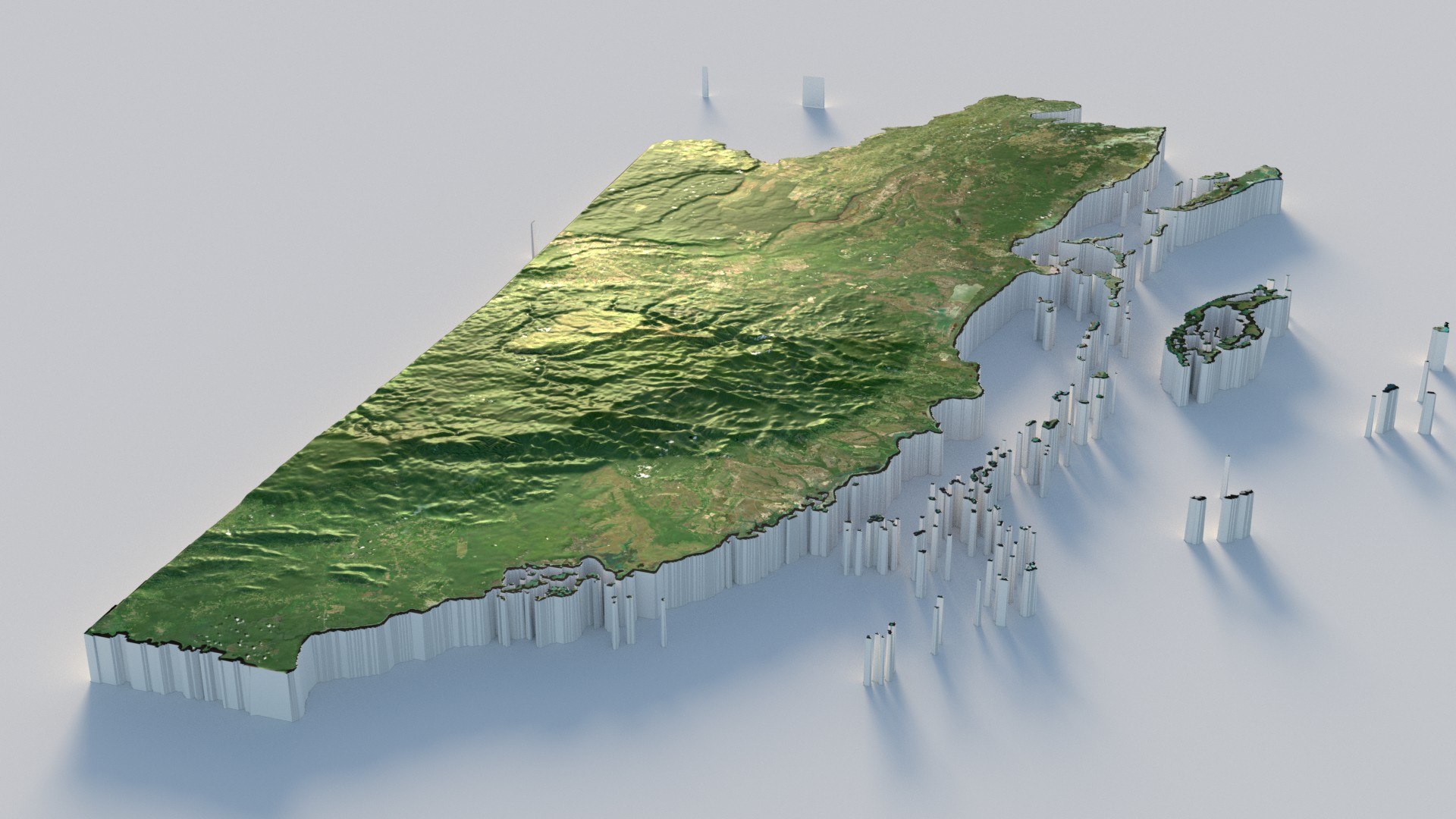 3D Model Belize Terrain Map - TurboSquid 2335452