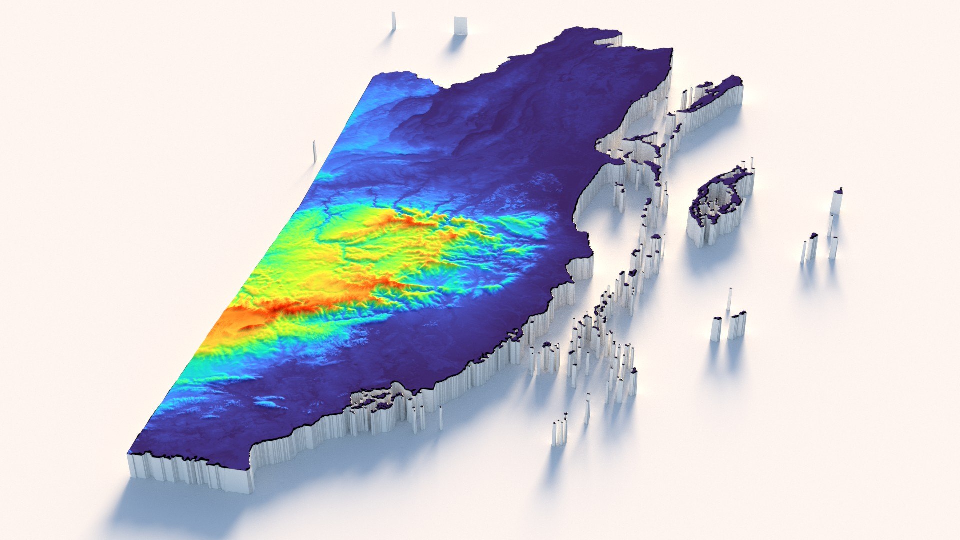3D Model Belize Terrain Map - TurboSquid 2335452