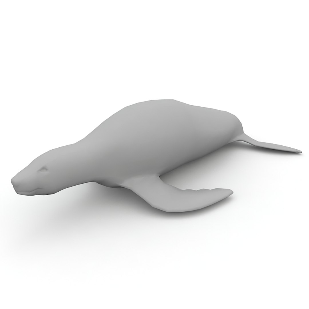 3d Fbx Polygonal Fur Seal