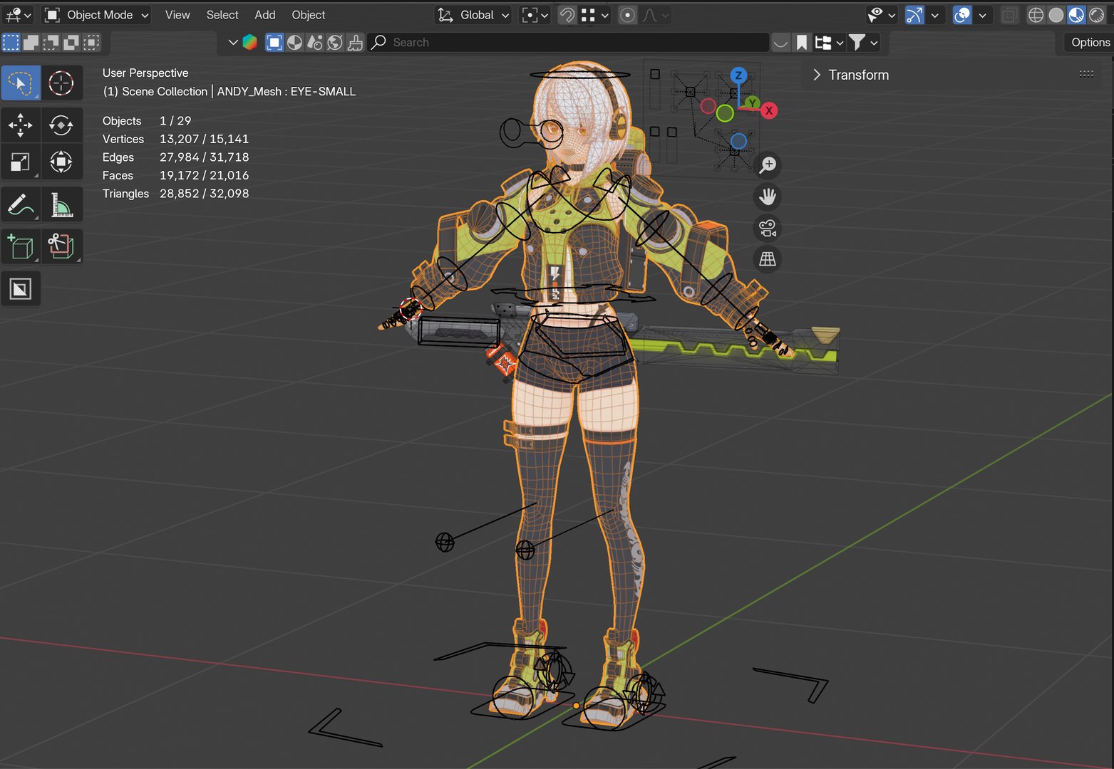 3D Anime Female Character Rigged Model - TurboSquid 2352222