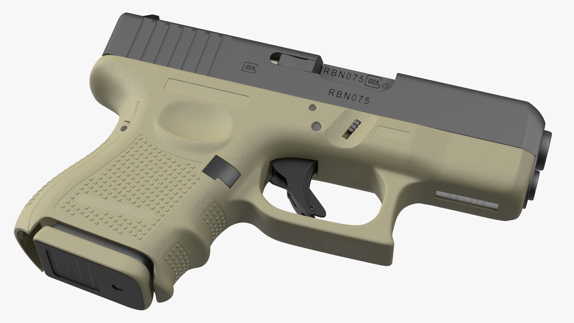 Glock G26 Sub Compact 9mm Pistol 3D Model - TurboSquid 2216651
