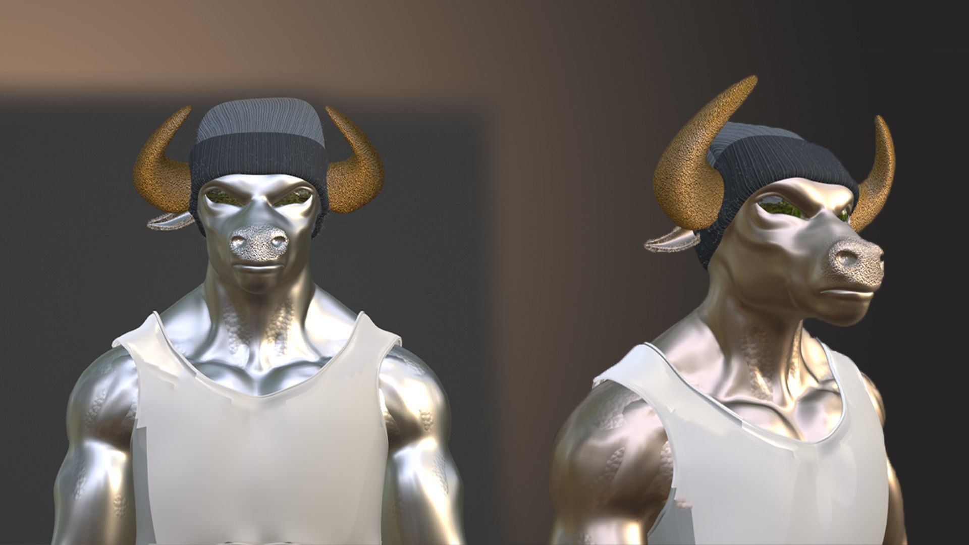 3D High Quality Bull Half Body NFT Model - TurboSquid 1977301