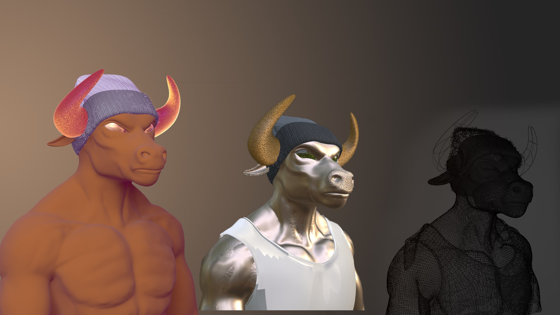 3D High Quality Bull Half Body NFT Model - TurboSquid 1977301