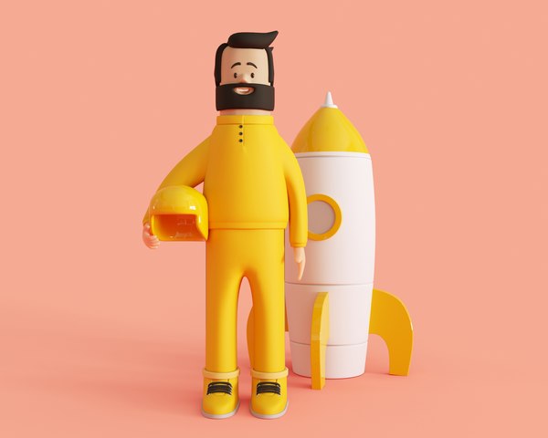 3D Cartoon Cosmonaut model - TurboSquid 1714314