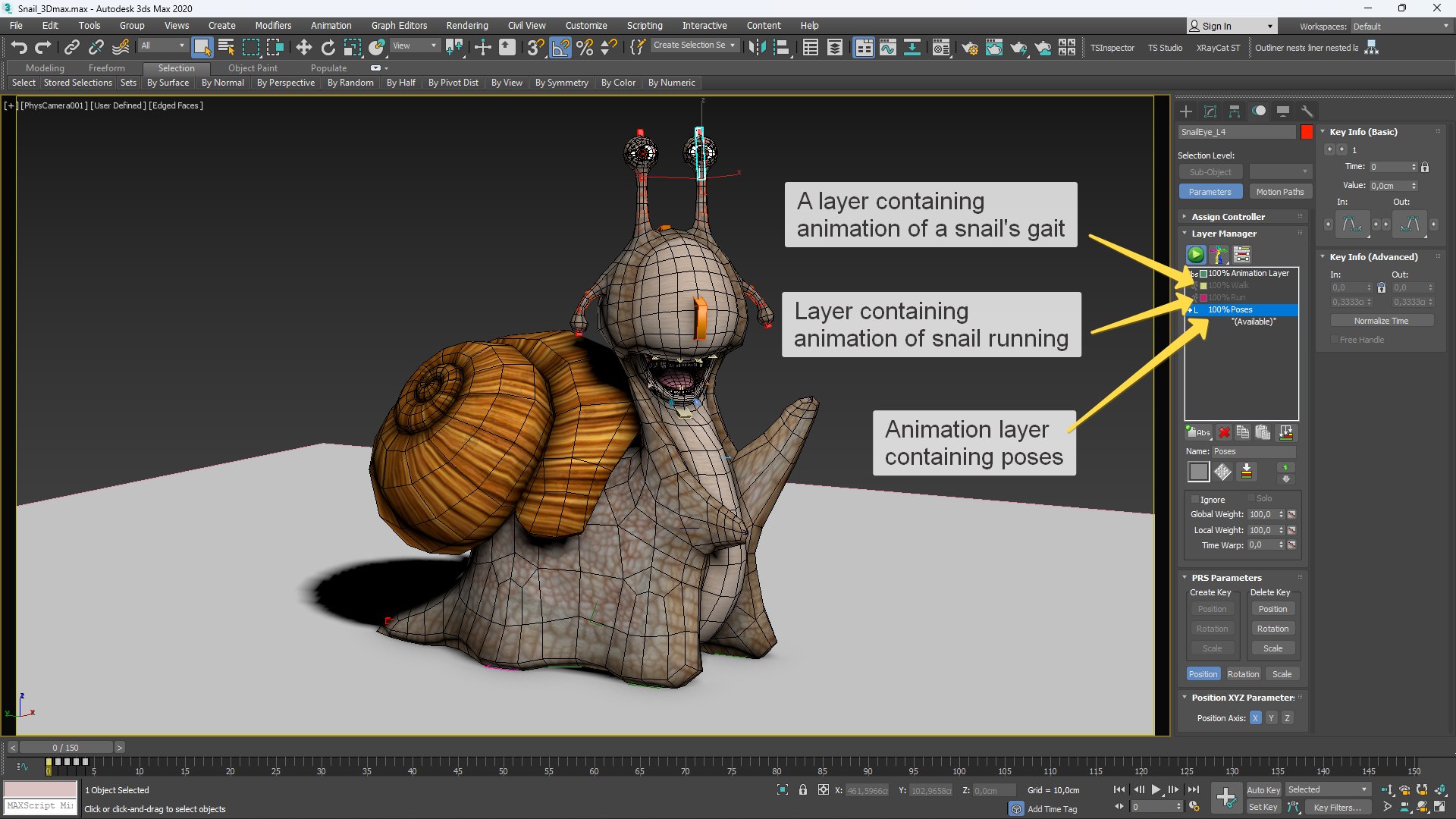 3D Cartoon Snail - TurboSquid 2002058