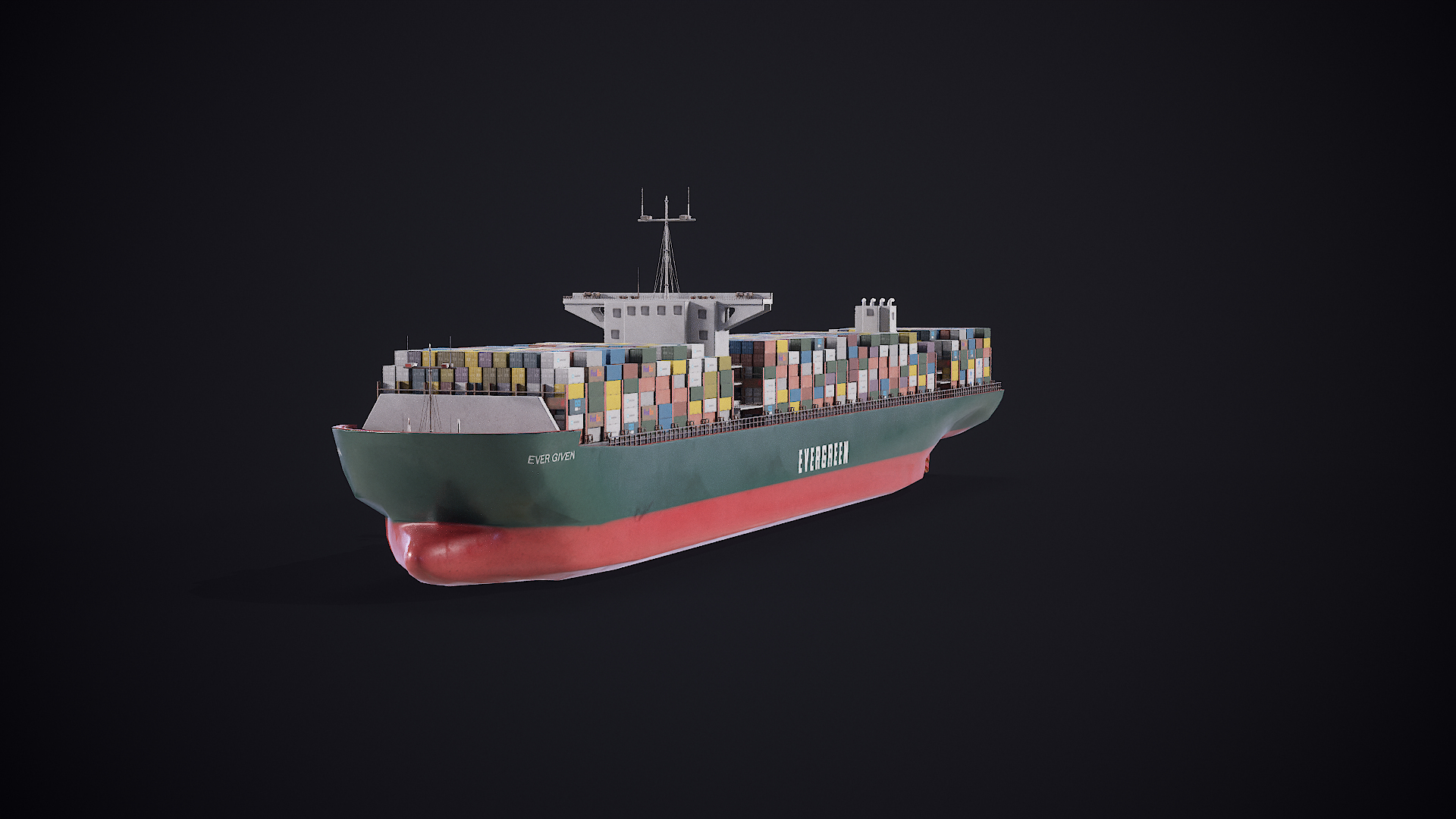 Container Ship Evergreen Ever Given Lowpoly PBR 3D - TurboSquid 1750512