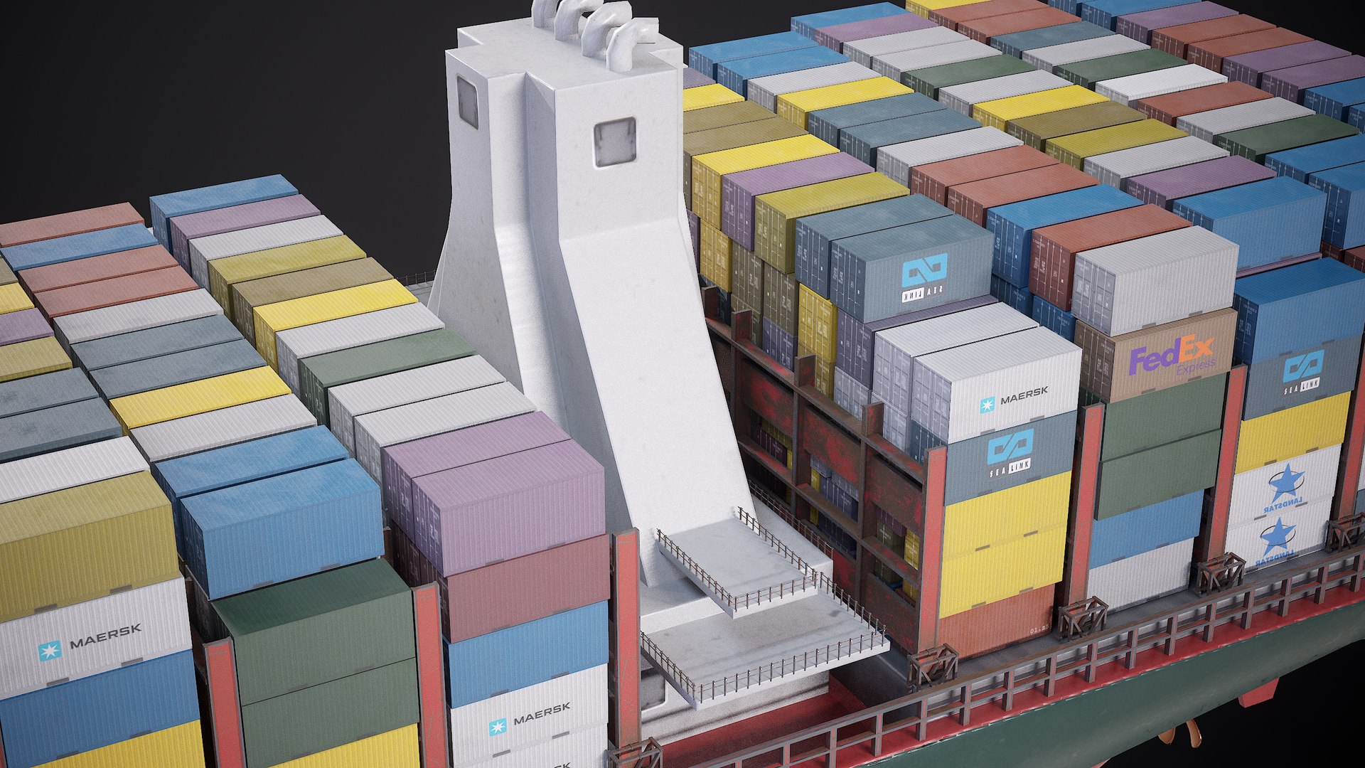 Container Ship Evergreen Ever Given Lowpoly PBR 3D - TurboSquid 1750512