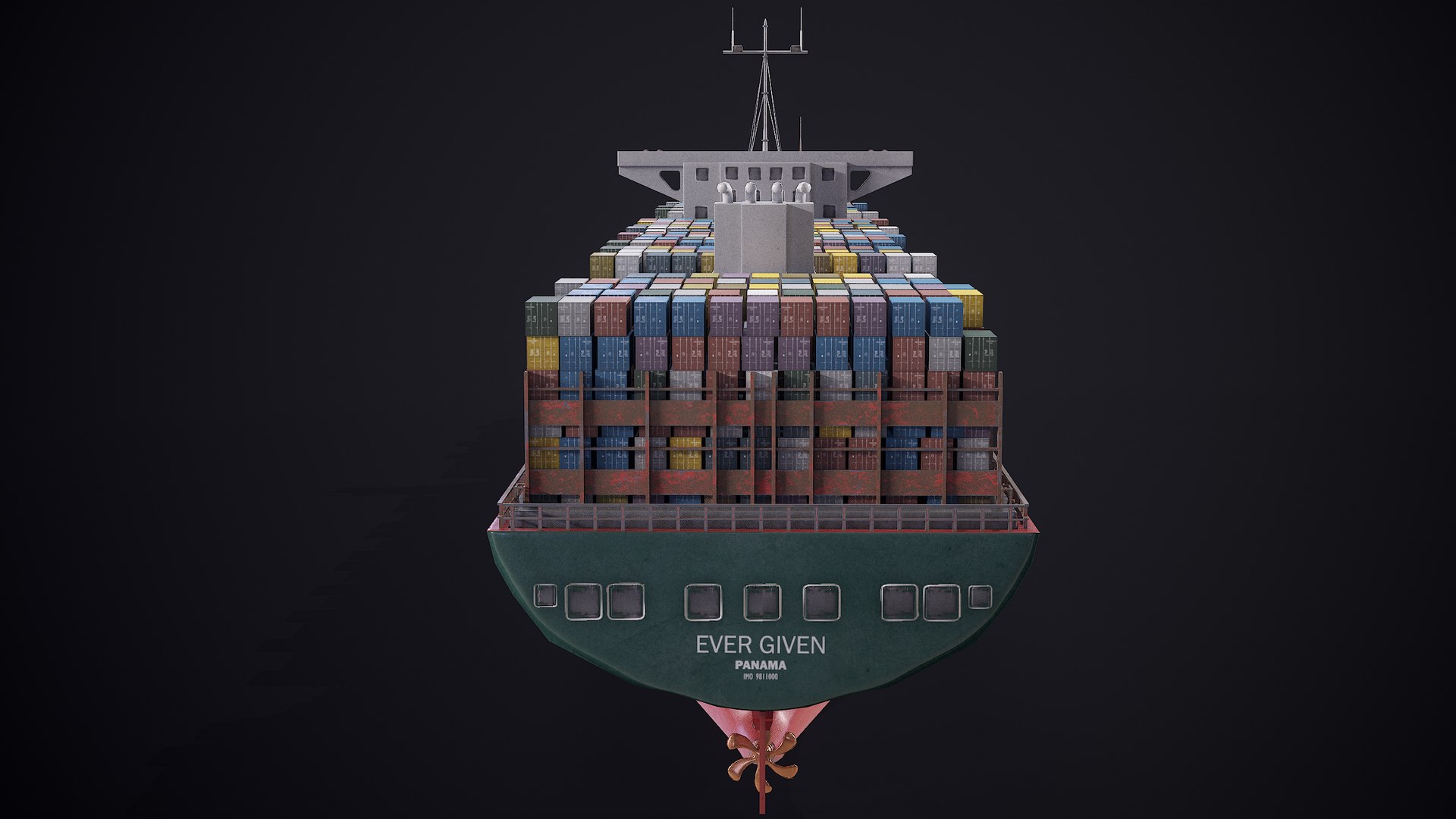 Container Ship Evergreen Ever Given Lowpoly PBR 3D - TurboSquid 1750512