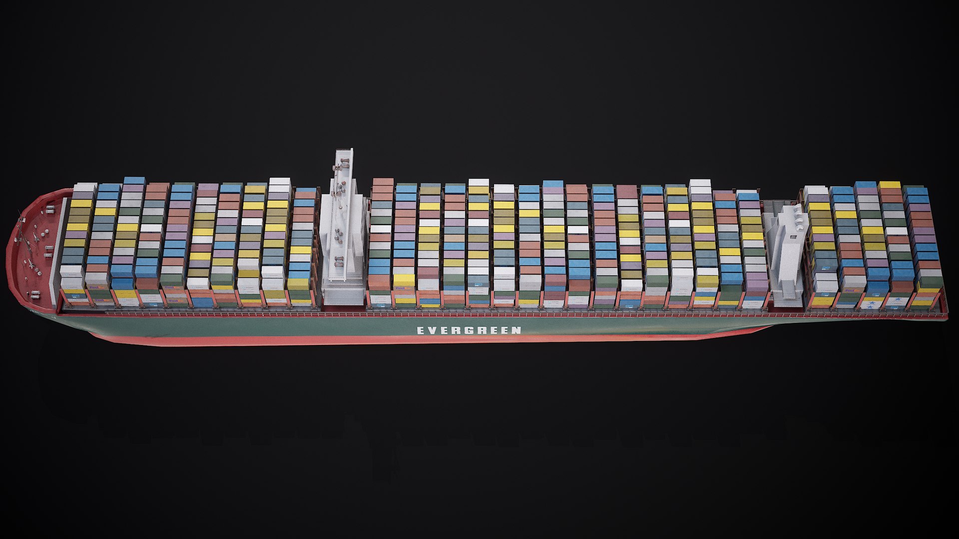 Container Ship Evergreen Ever Given Lowpoly PBR 3D - TurboSquid 1750512