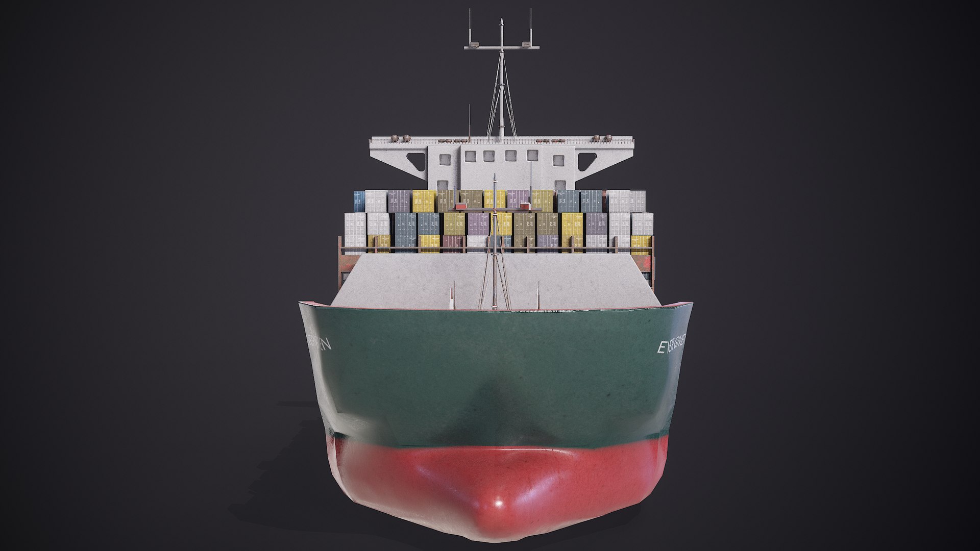 Container Ship Evergreen Ever Given Lowpoly PBR 3D - TurboSquid 1750512