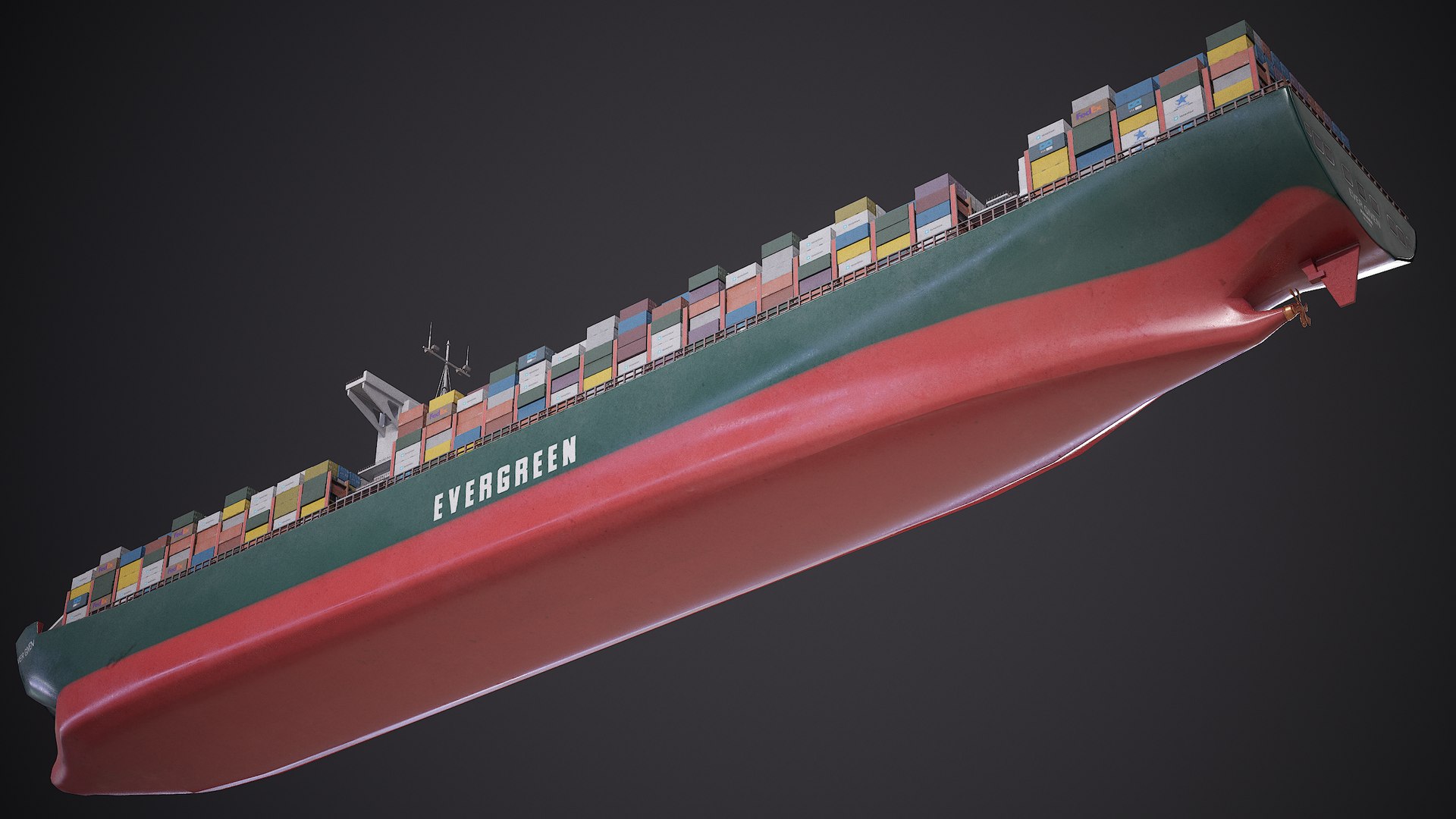 Container Ship Evergreen Ever Given Lowpoly PBR 3D - TurboSquid 1750512