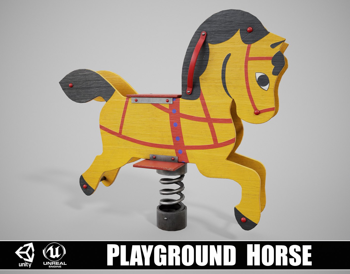 Painted Playground Horse 3D Model - TurboSquid 2153796