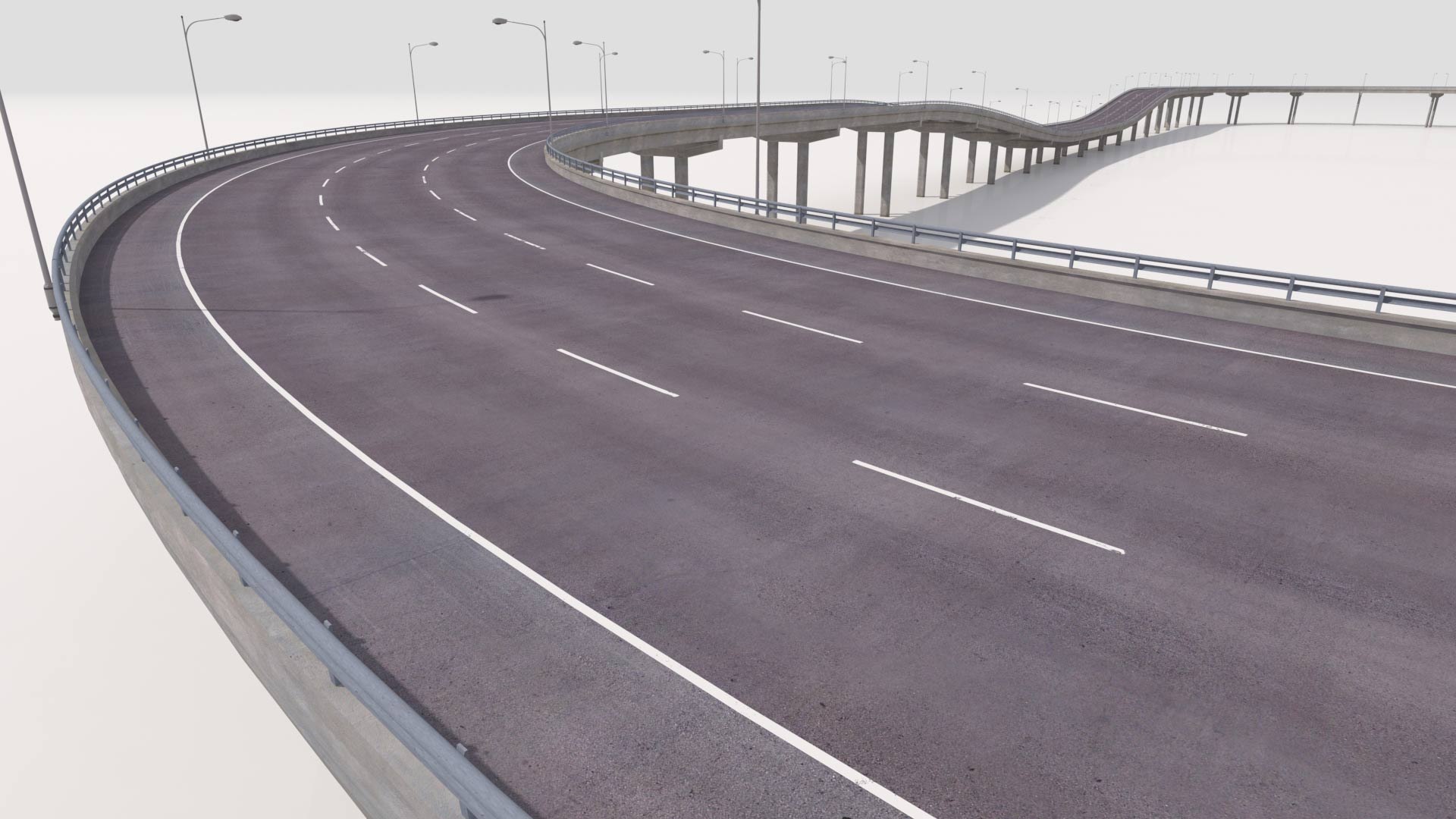 3D Highway PBR - 3 Lane Modular 3d Model 2 Model - TurboSquid 2258038