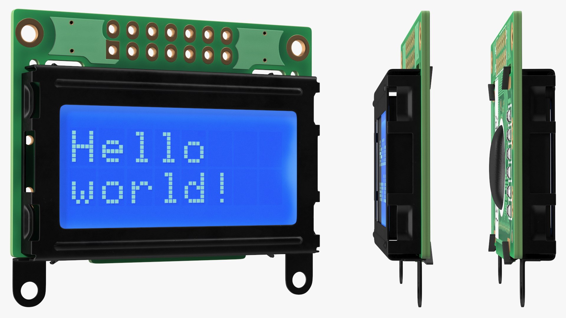 3D model Character LCD Display Blue ON - TurboSquid 1902393