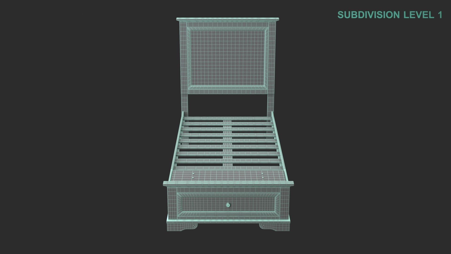 3D Twin XL Bed Frame Model - TurboSquid 2046572