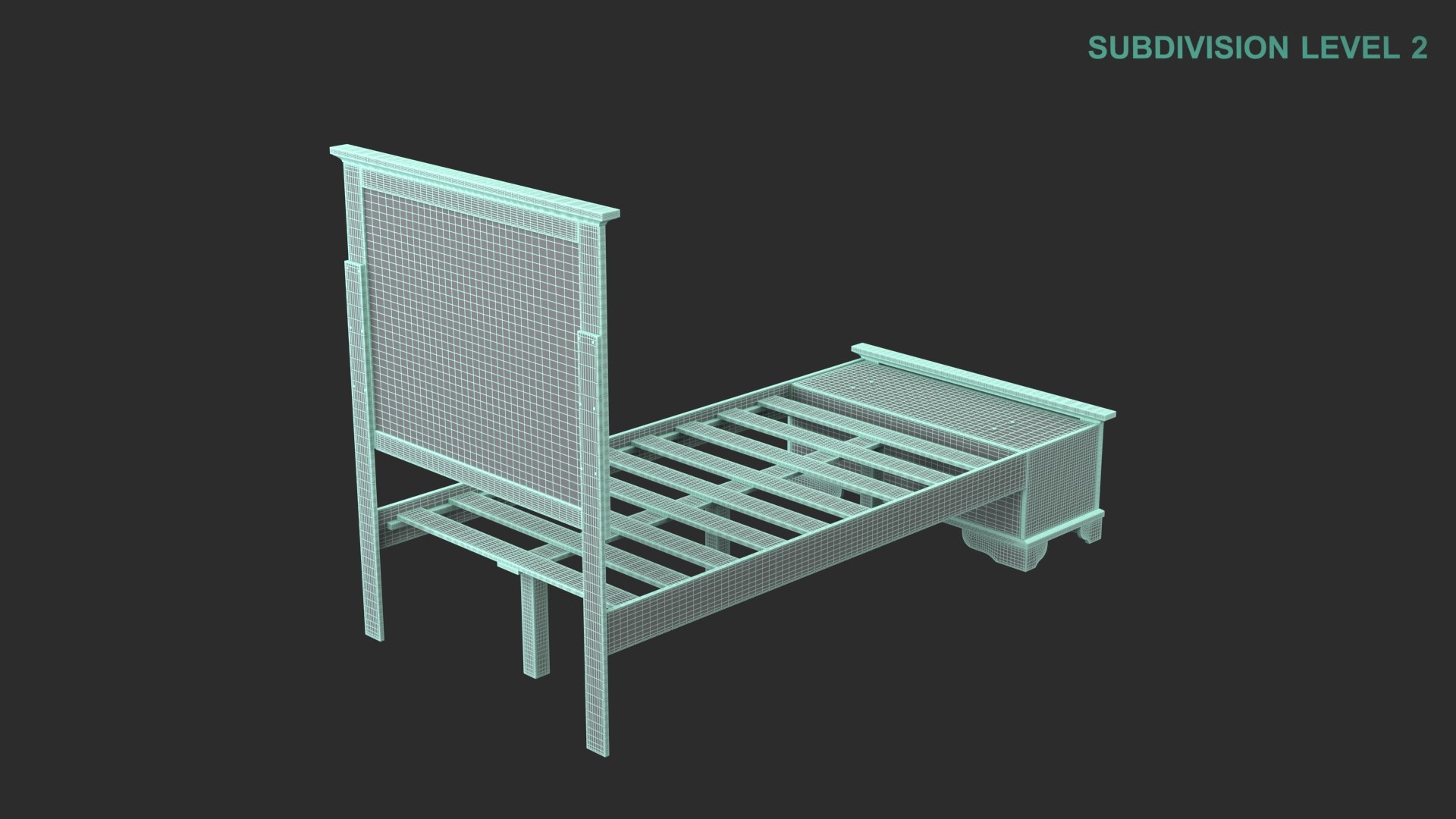3D Twin XL Bed Frame Model - TurboSquid 2046572
