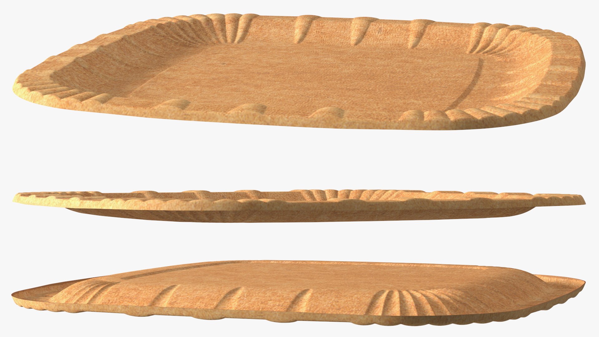 3D Brown Square Paper Plate - TurboSquid 2086198