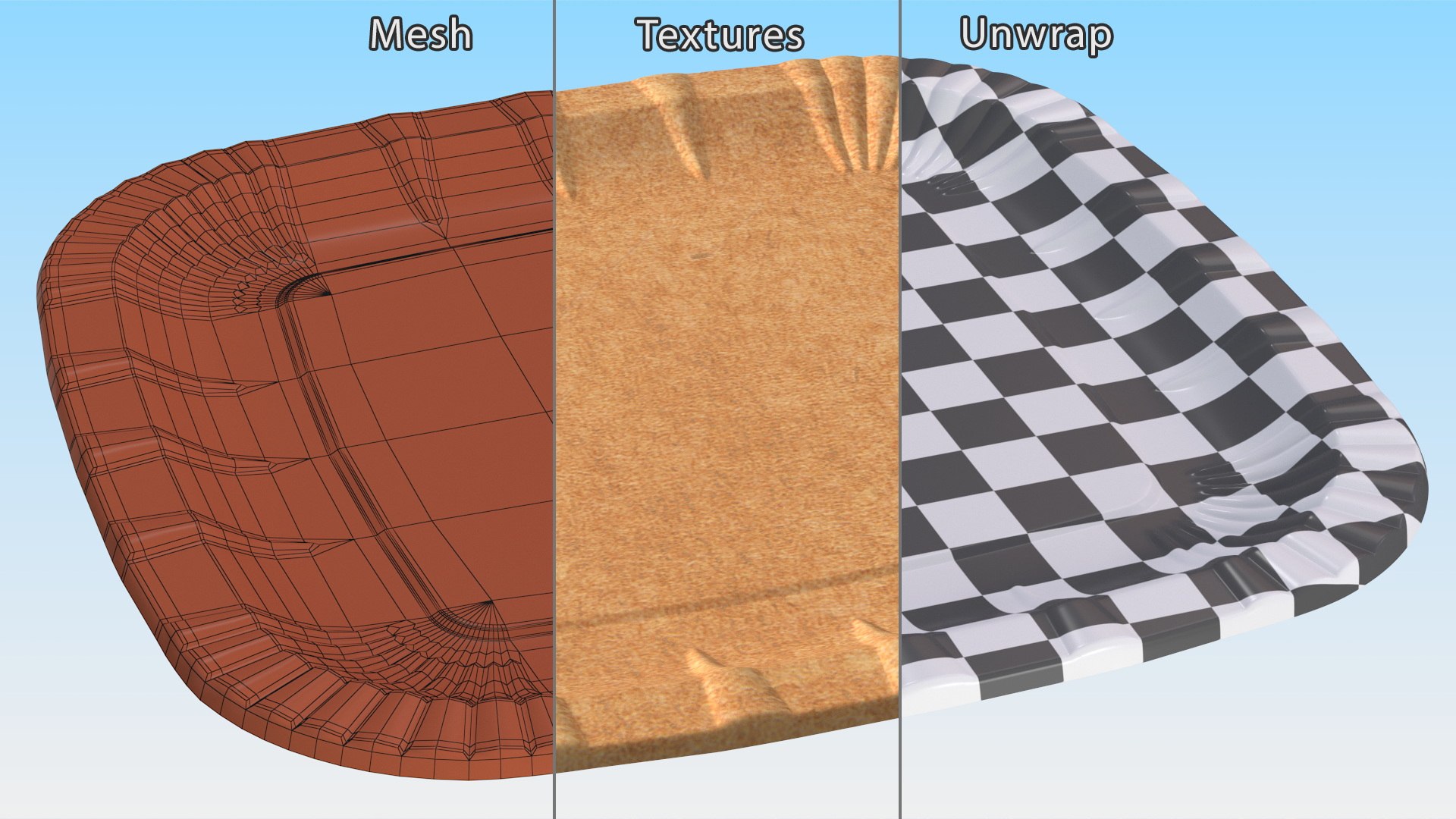 3D Brown Square Paper Plate - TurboSquid 2086198