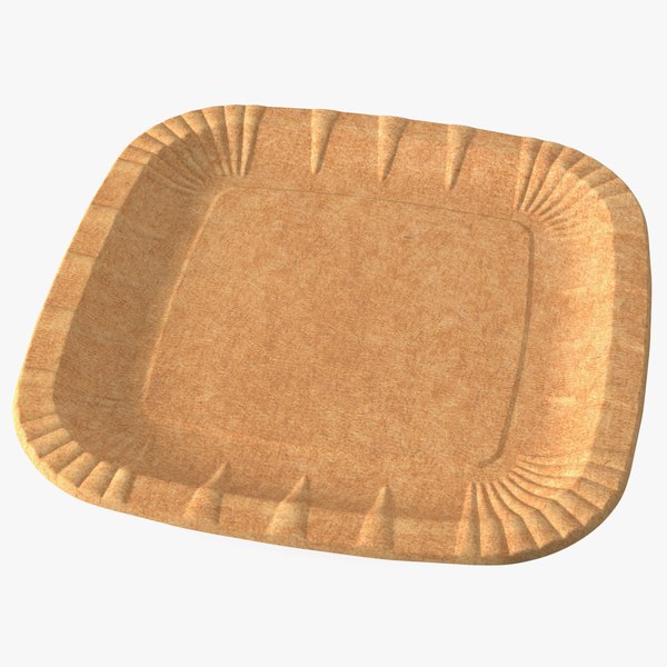 modelo 3d Brown Square Paper Plate - TurboSquid 2086198