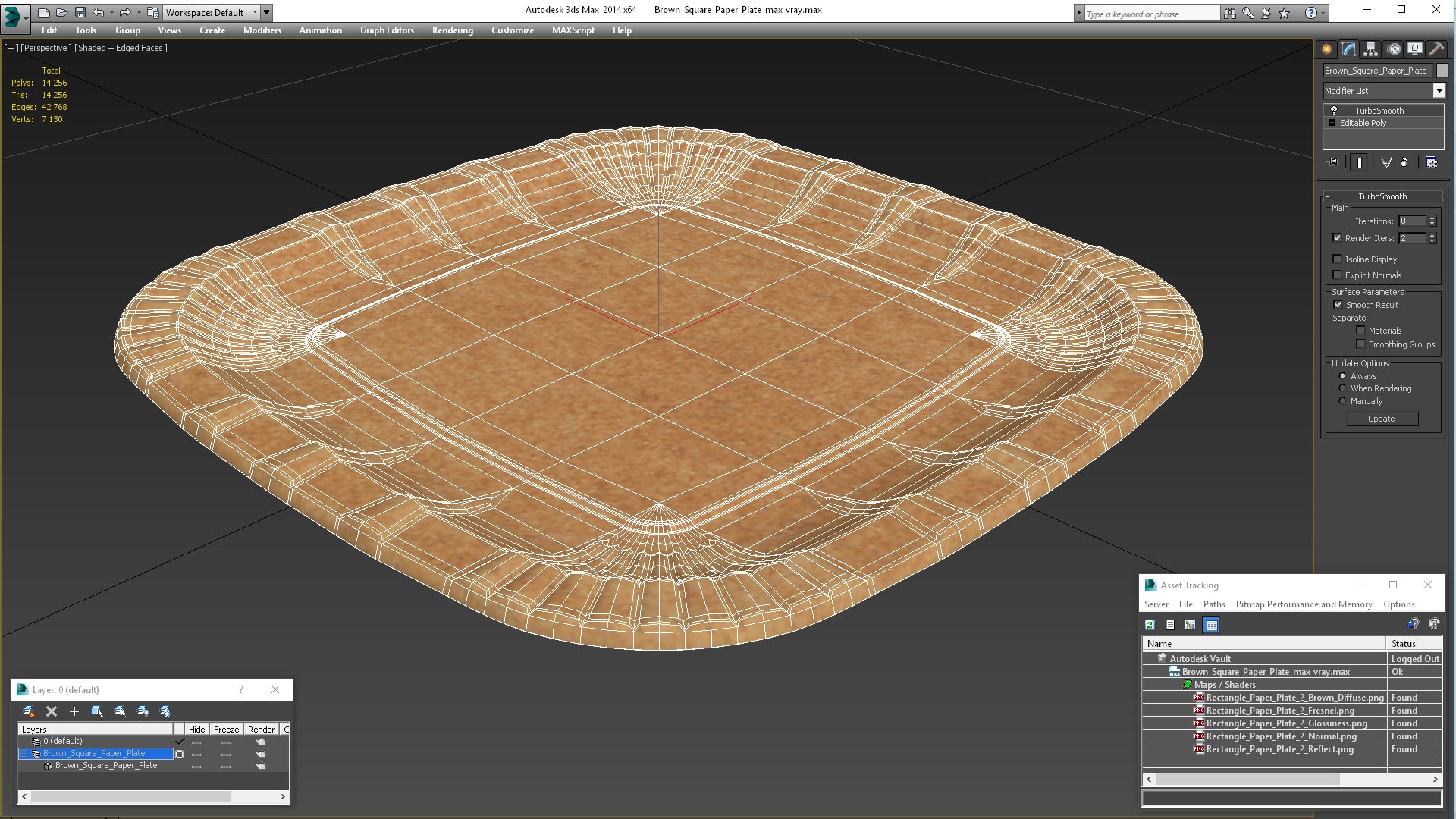 3D Brown Square Paper Plate - TurboSquid 2086198