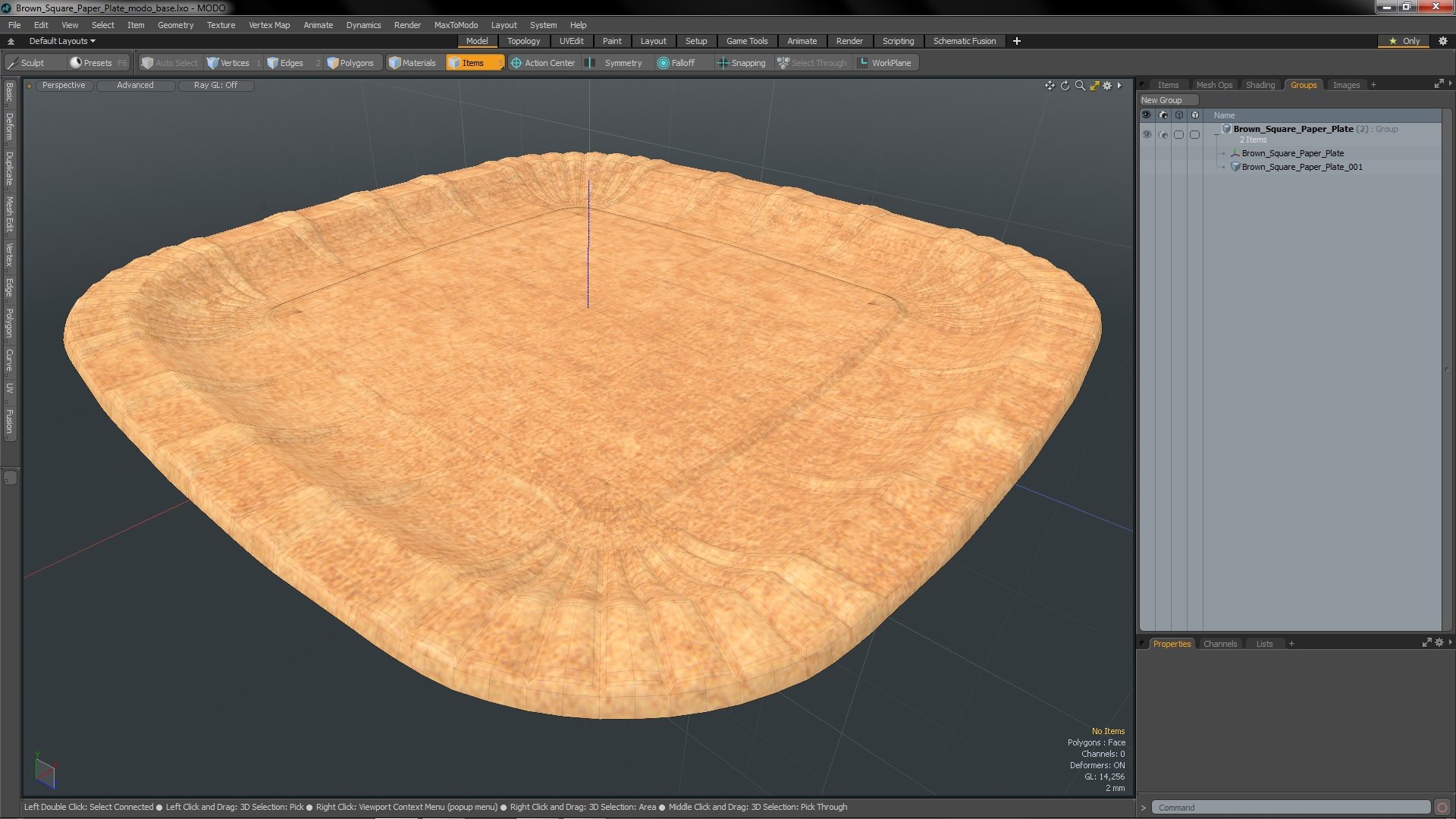 3D Brown Square Paper Plate - TurboSquid 2086198