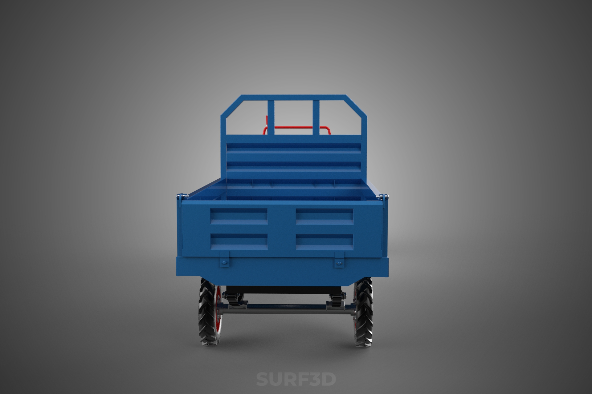 modèle 3D de TRACTEUR À DEUX ROUES REMORQUE CHARIOT PORTEUR DE ...