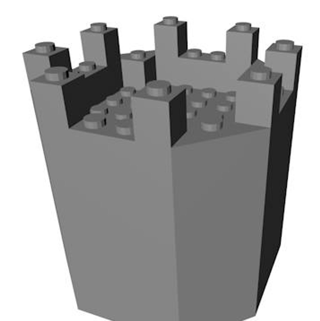 Lego Octagonal Castle Tower 3d Dxf