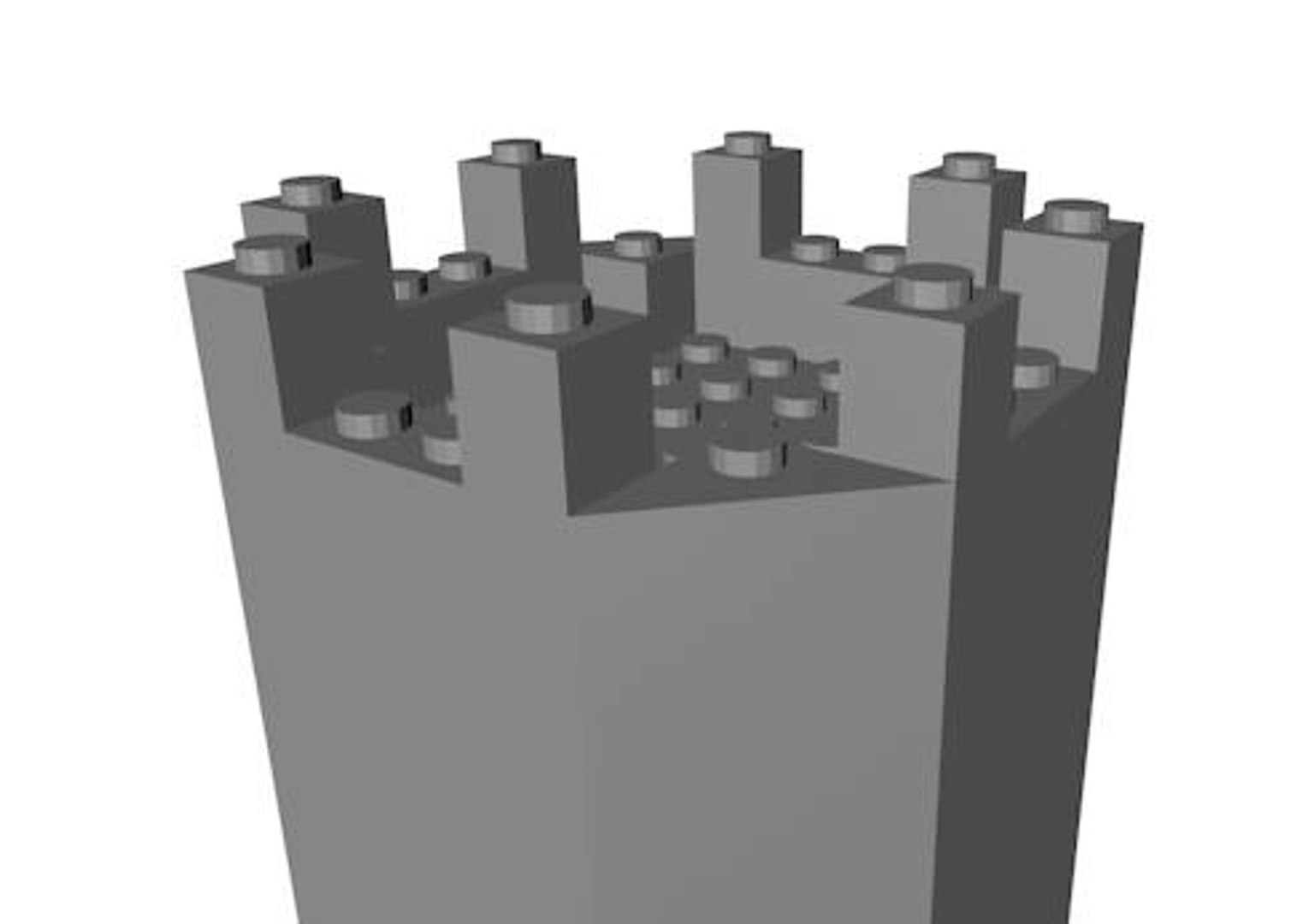 Lego Octagonal Castle Tower 3d Dxf