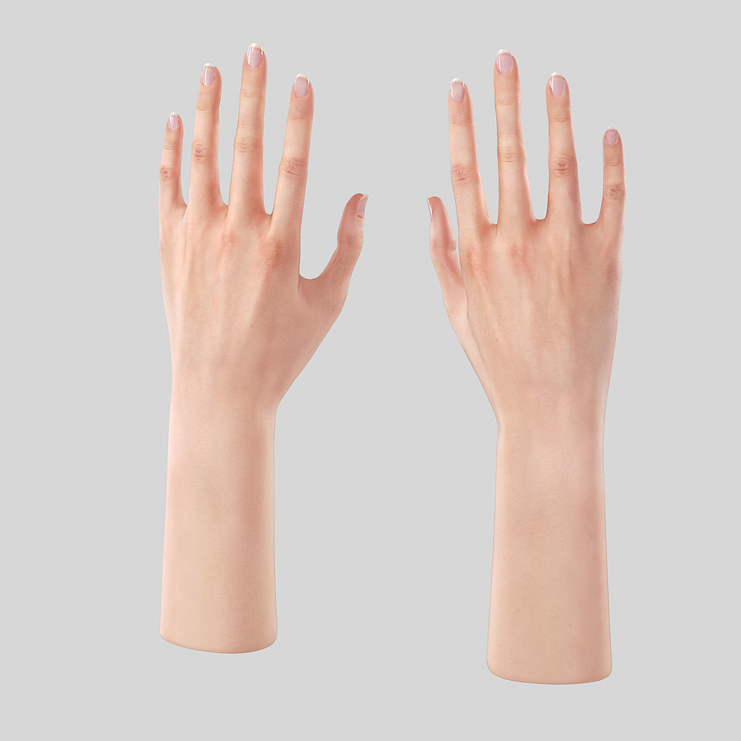 3d rigged female hand realistic
