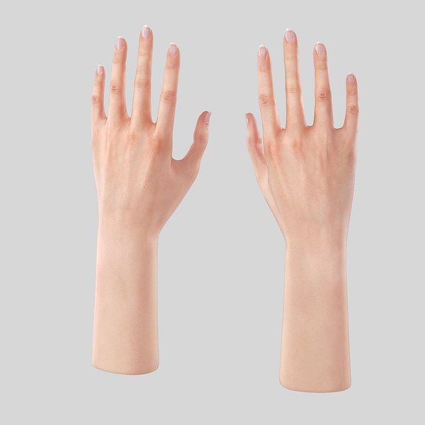 3d rigged female hand realistic