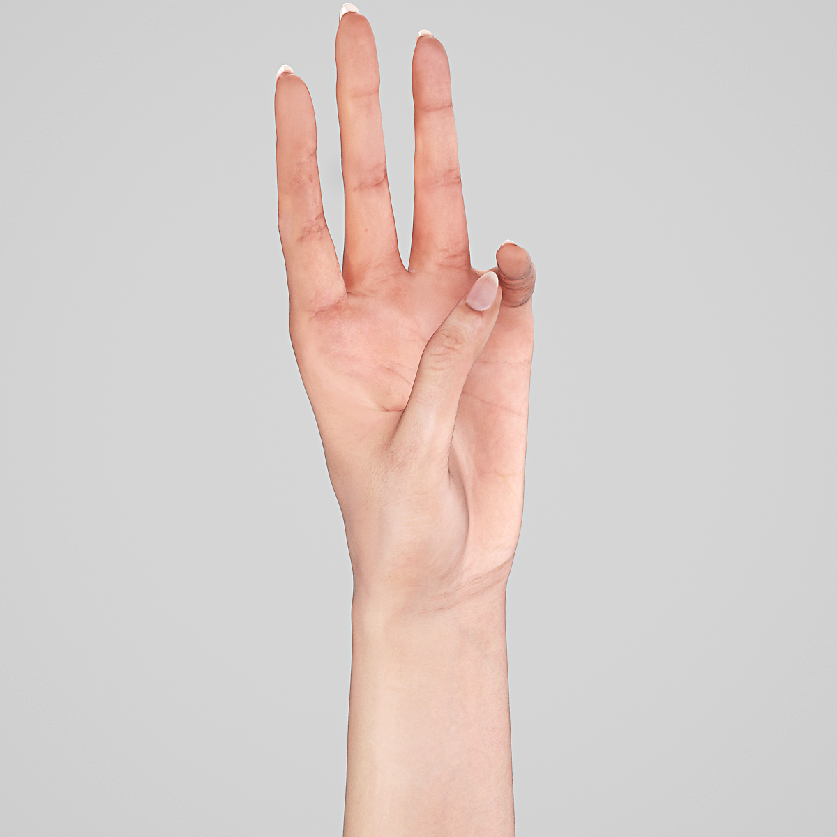 3d rigged female hand realistic