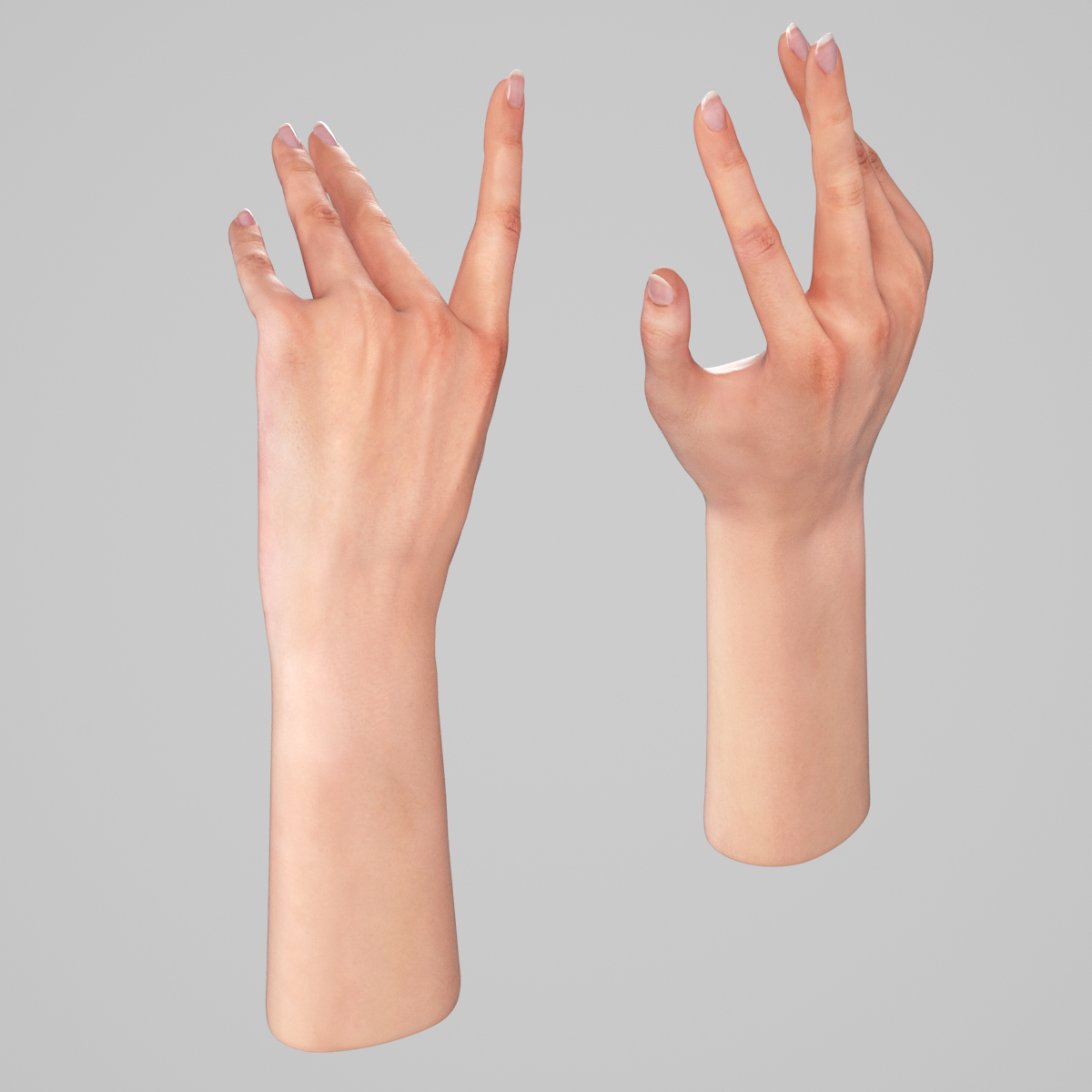 3d rigged female hand realistic